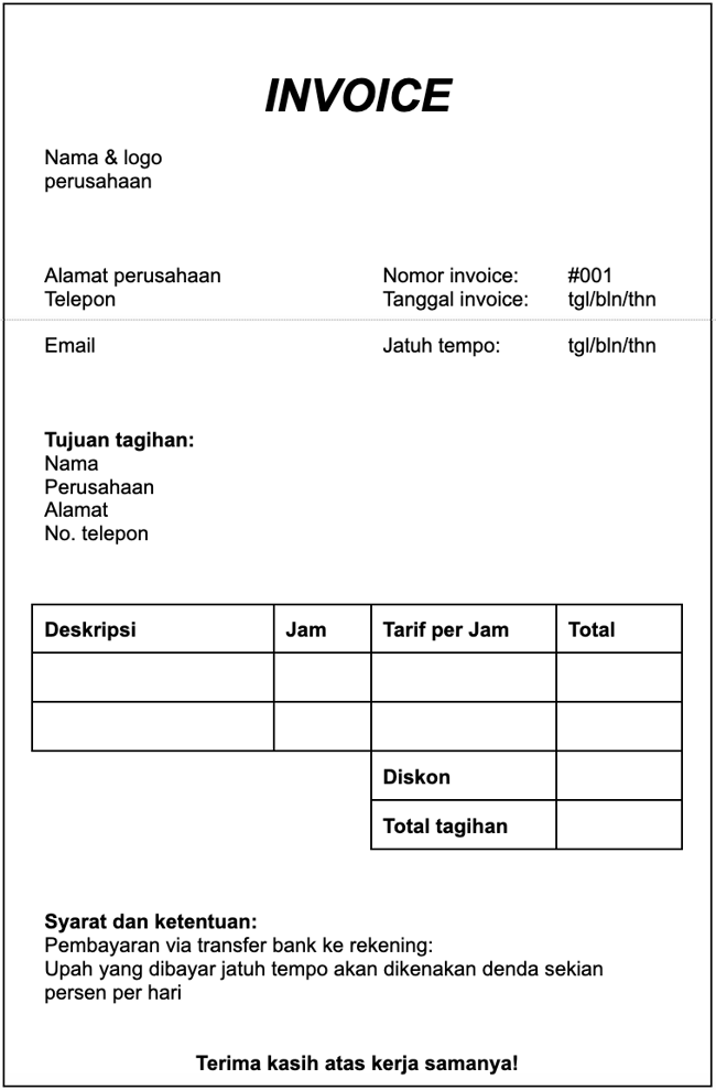 6 Contoh Invoice yang Perlu Anda Ketahui dan Templatnya