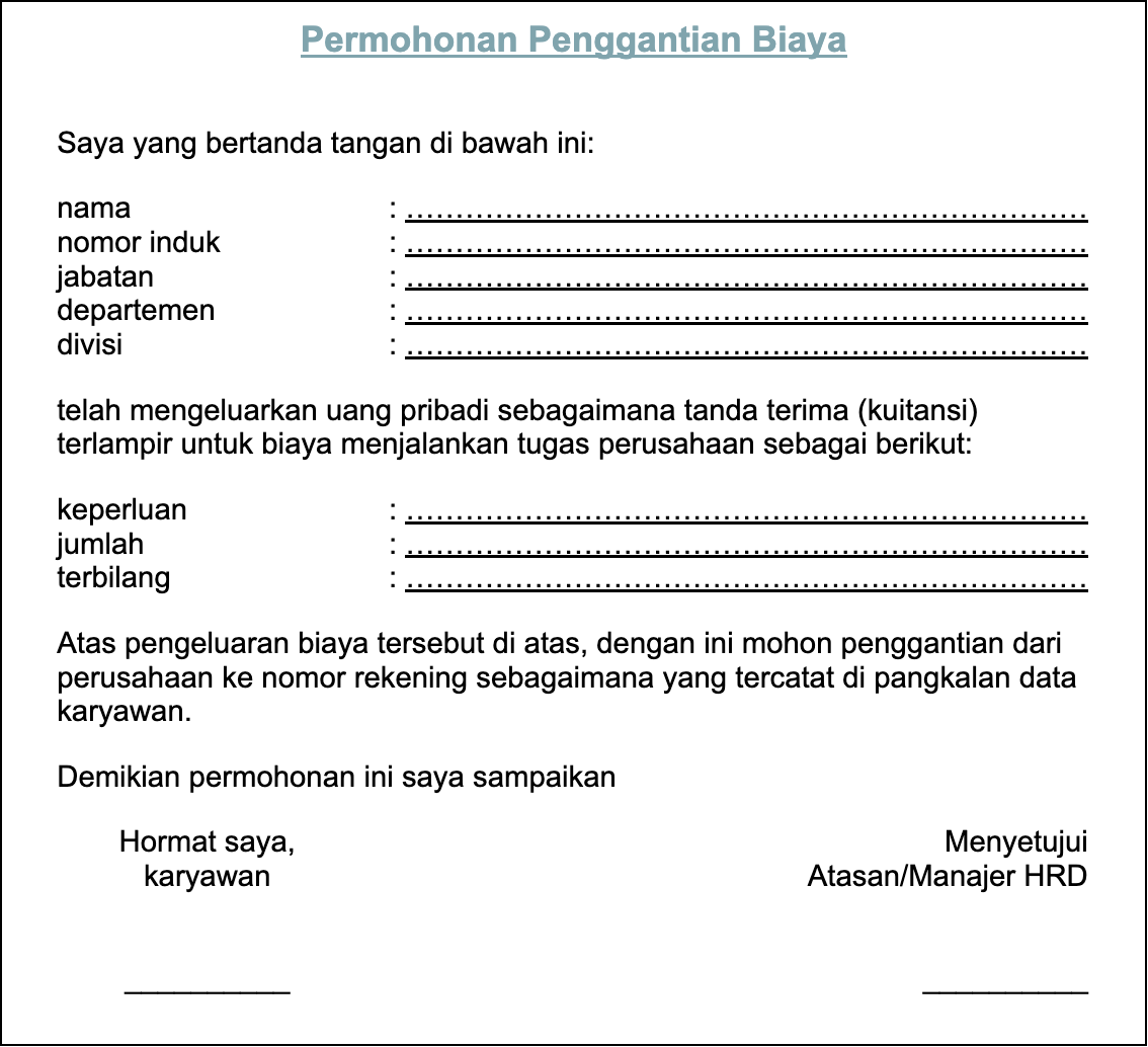 Surat Permohonan Penggantian Biaya, Ini Contoh dan Cara Membuatnya